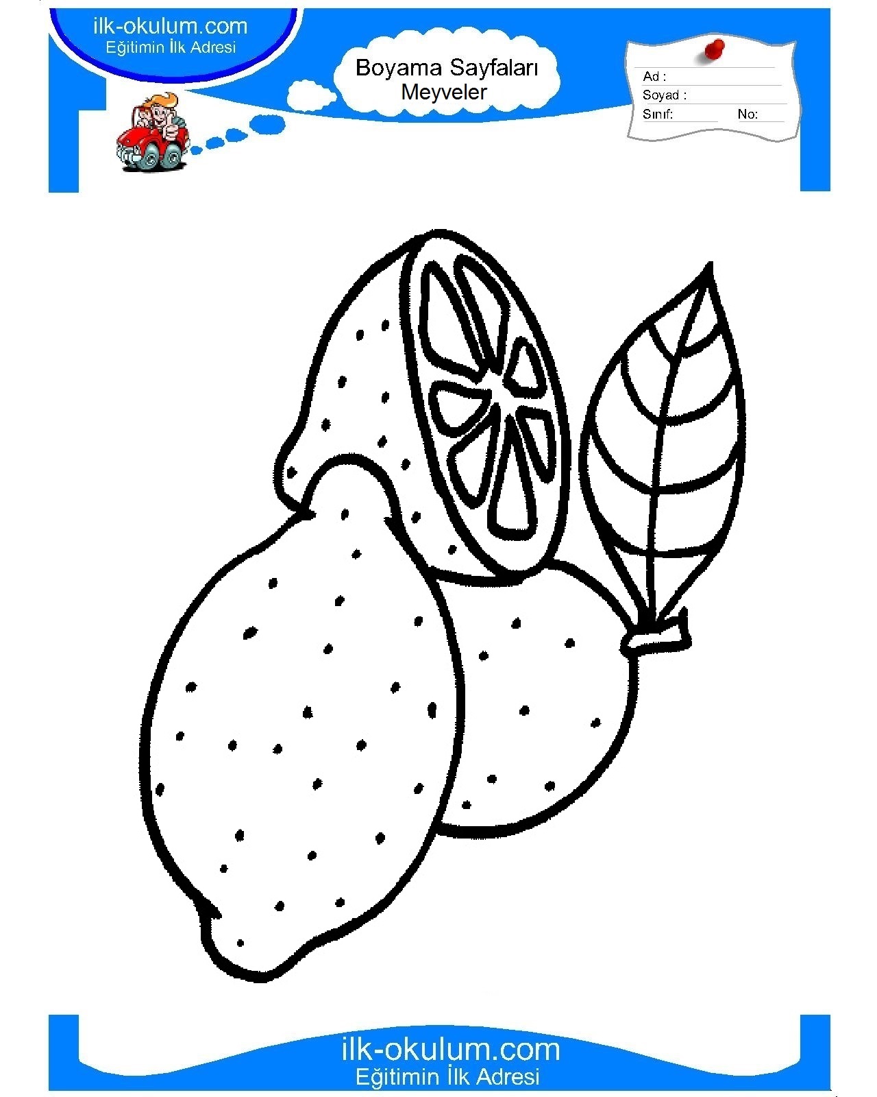 Arashigaoka Çalınması gizlenme okul öncesi boyama sayfaları meyveler ...